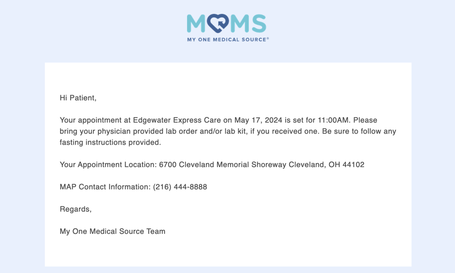 How do I schedule an appointment through MOMS?